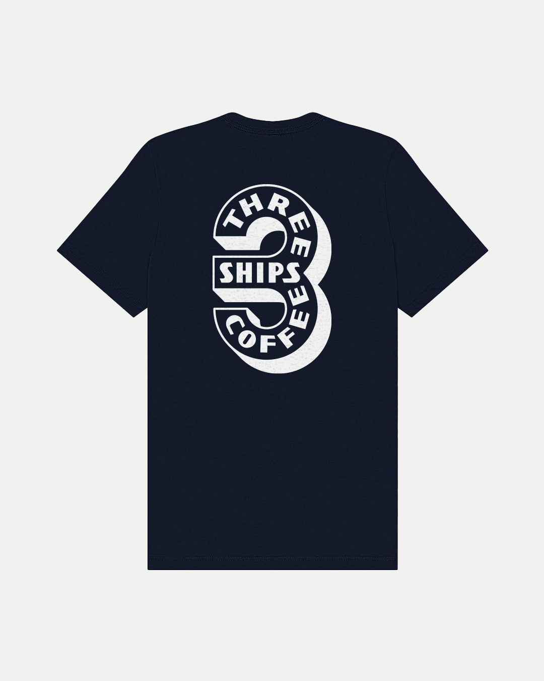 3 Logo Tee - Navy – Three Ships Coffee